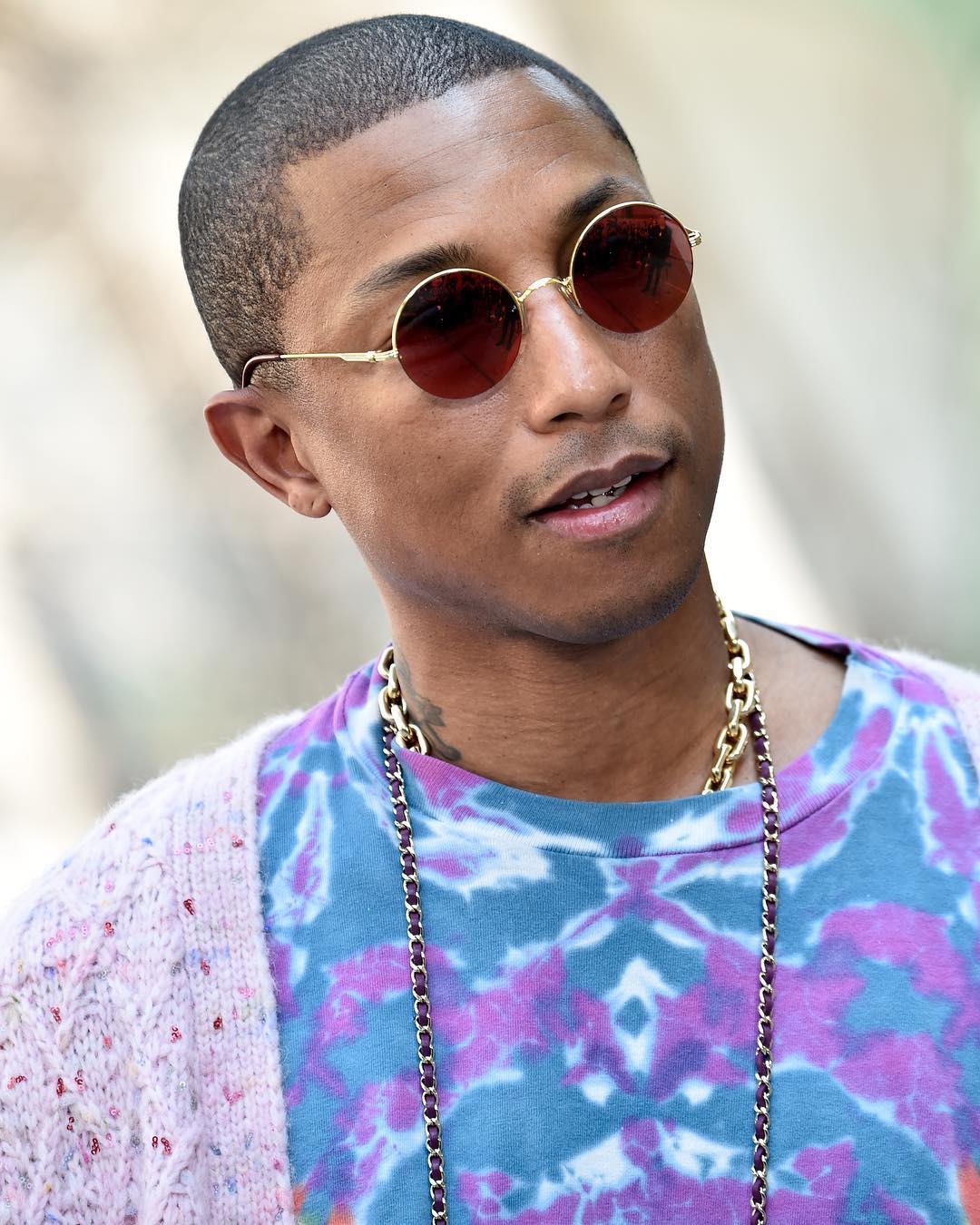 SPOTTED: Pharrell Wears Chanel Cardigan At Chanel Fall/Winter 17 Show ...