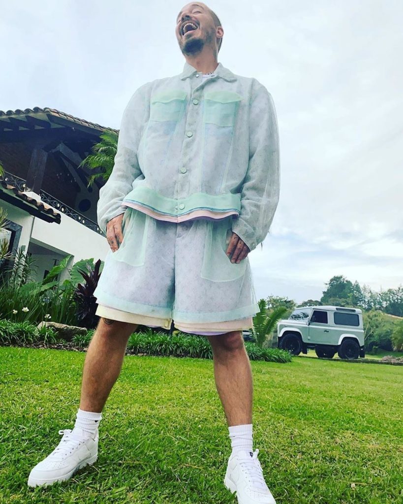 SPOTTED: J Balvin in Louis Vuitton Tulle Set and Nike AF1 Trainers ...