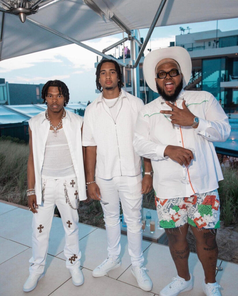 SPOTTED: Lil Baby Hits Up Michael Rubin’s White Party in Chrome Hearts ...